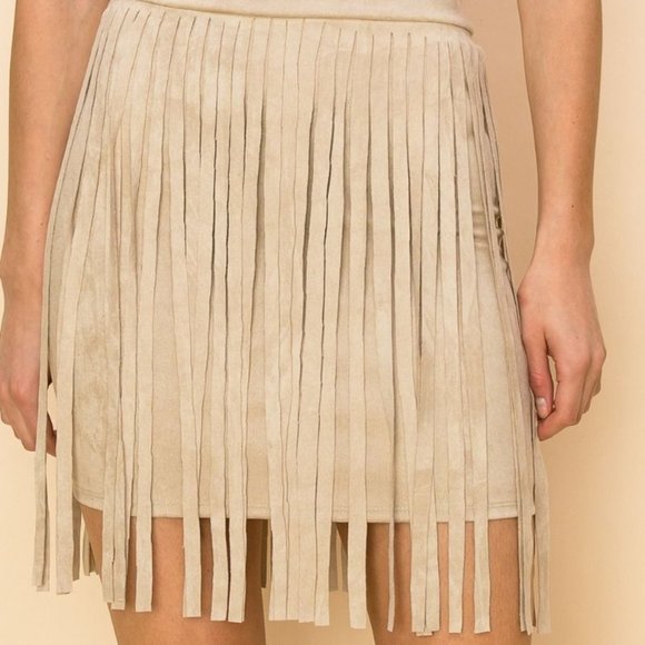 Vocal | Skirts | New Vocal Fringe Suede Western Boho Skirt Sm3x 3colors ...